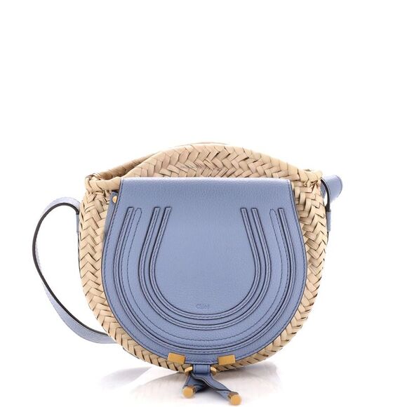Chloe | Bags | Chloe Marcie Basket Crossbody Bag Raffia And Leather ...